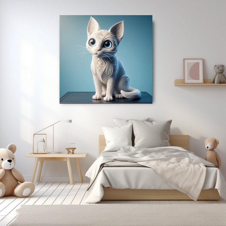 Siamese Cat Wall Art Cute Siamese Cat Lover Gift Canvas Cat Print ...