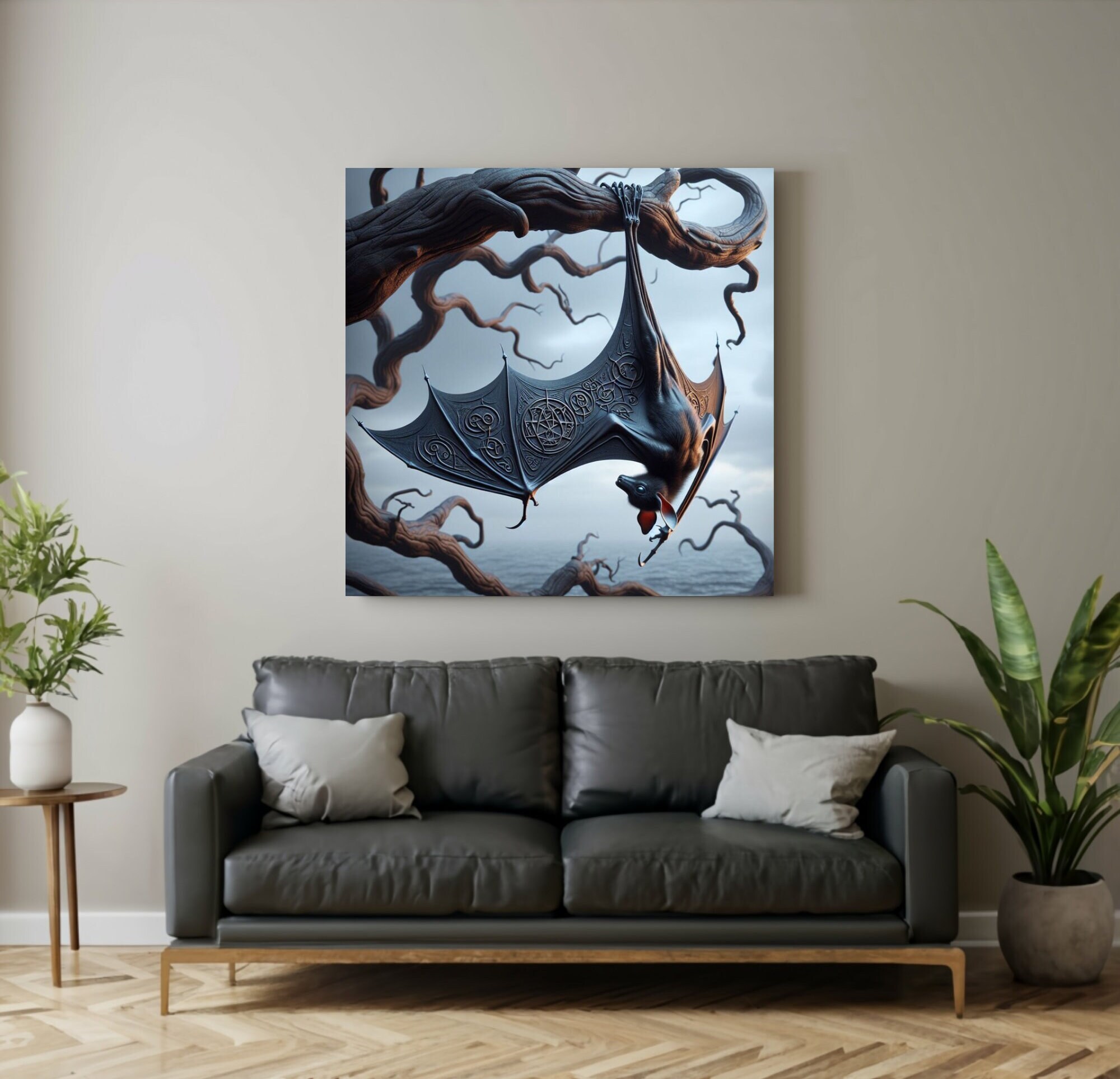 Bat Wall Art Dark Academia Goth Art Gift Bat Lover Gift Wall Decor ...