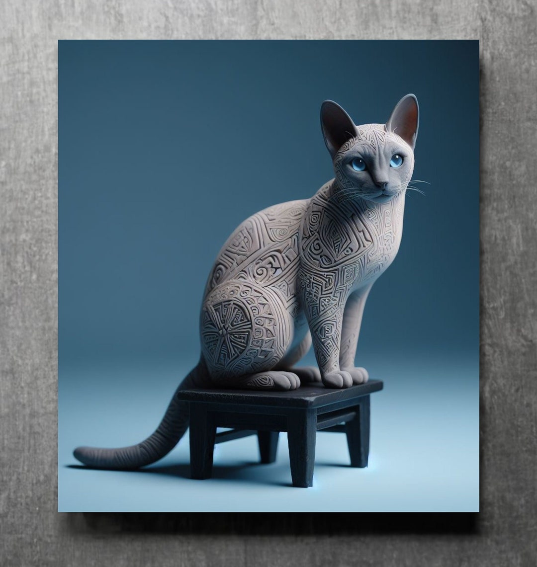 Siamese Cat Wall Art Siamese Cat Lover Gift Canvas Cat Print Animal Art ...