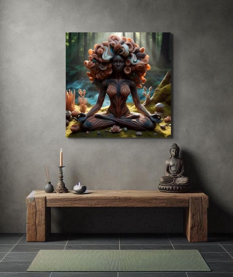 Gaia Mother Nature Wall Art Muted Colors Abstract African American Gaia ...