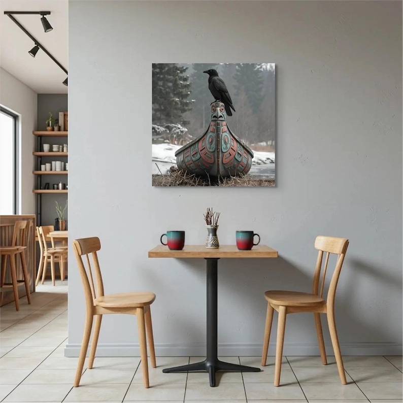 Raven Wall Art Haida Coast Salish Inspired Pacific Northwest Tribal ...