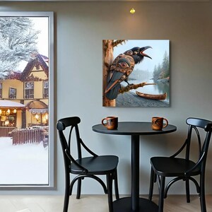 Haida First Nations Black Raven Wall Art Unique Abstract Raven Pacific ...