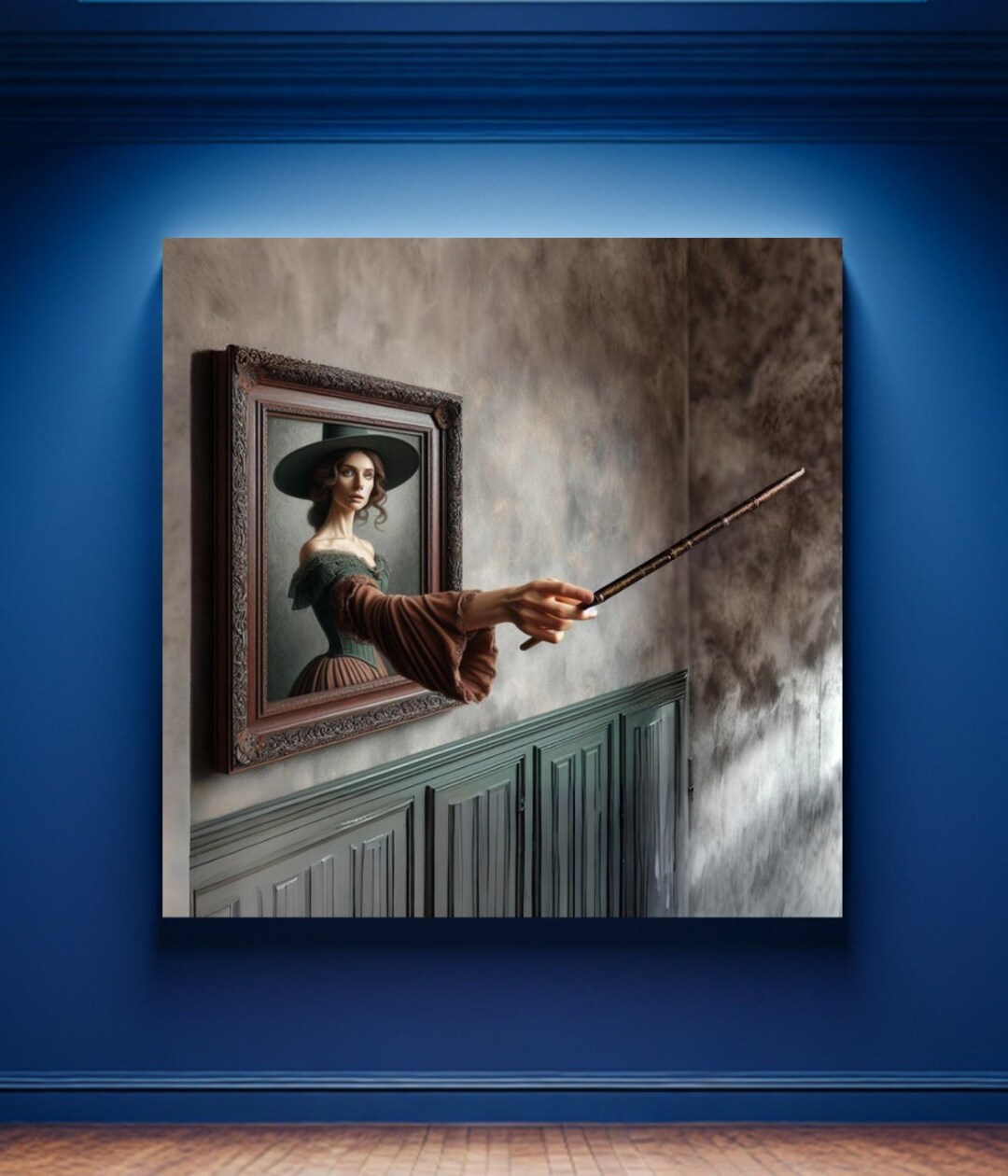 Witch Magic Wand Dimensional Wall Art Canvas Print Fun 3D Effect Witch ...