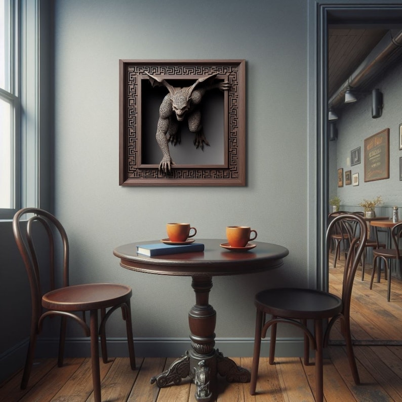 Gargoyle 3D Wall Art Fun Optical Illusion "are Those Cookies?" Canvas ...