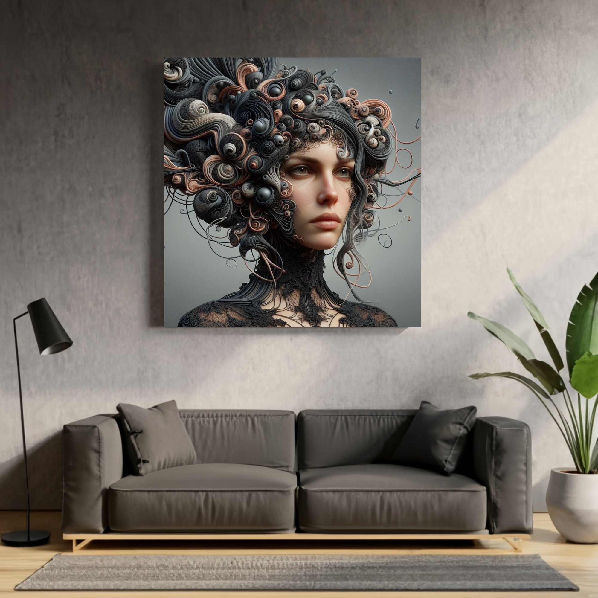 Goth Wall Art Black Lace Dark Academia Goth Fine Art Gift Canvas Print ...