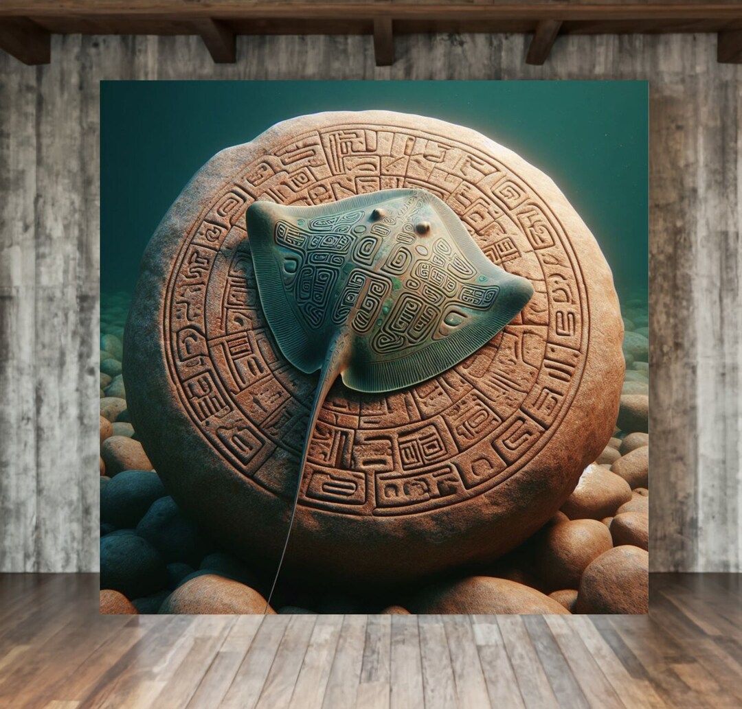 Stingray Wall Art Cottagecore Muted Colors Abstract Southern Stingray ...