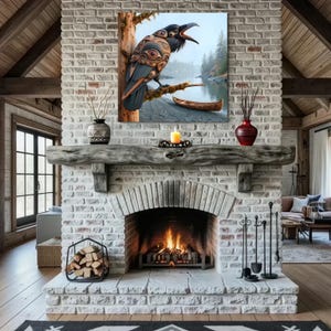 Haida First Nations Black Raven Wall Art Unique Abstract Raven Pacific ...