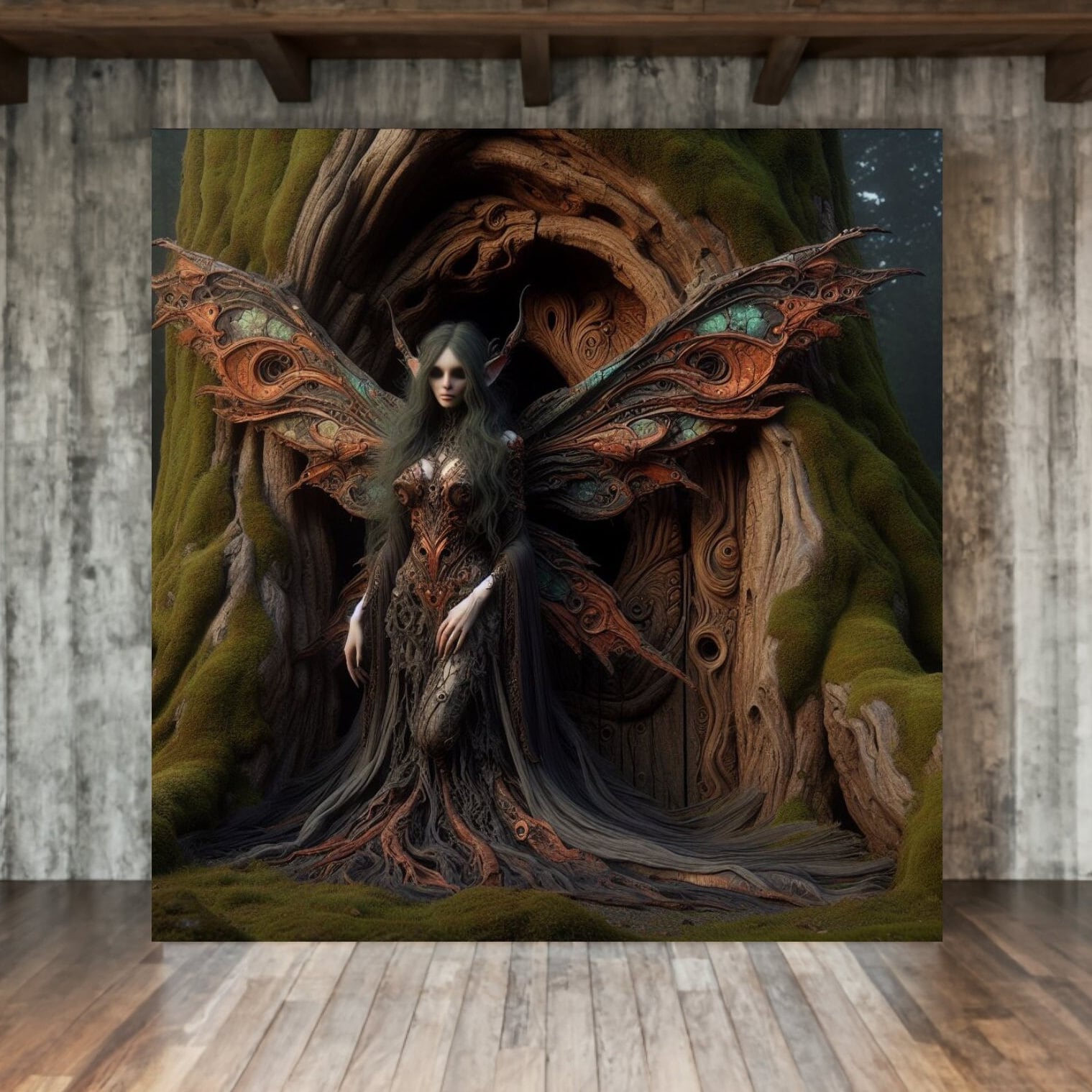 Goth Fairy Wall Art Dark Academia Fairy Canvas Print Gothic Wall Decor ...