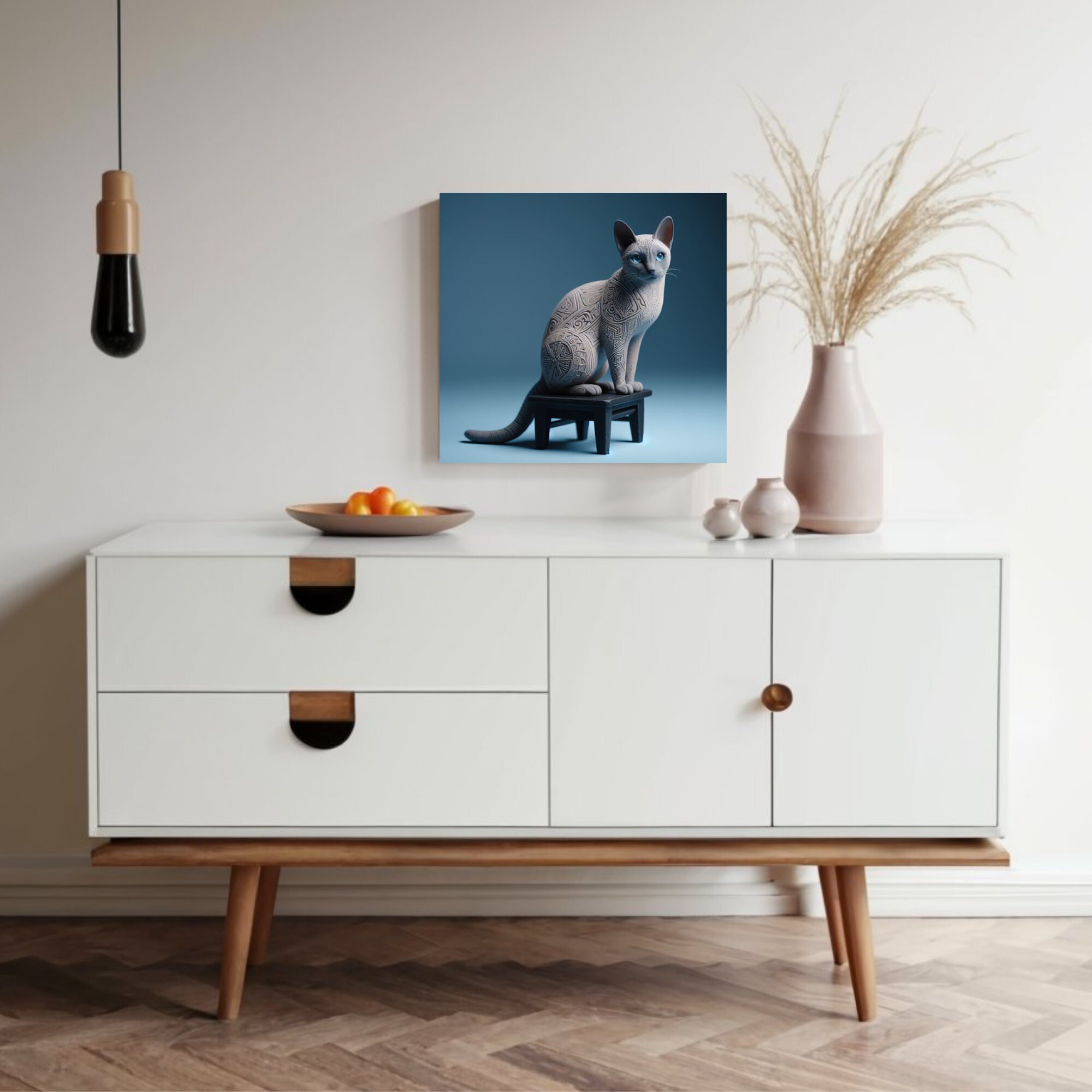 Siamese Cat Wall Art Siamese Cat Lover Gift Canvas Cat Print Animal Art ...
