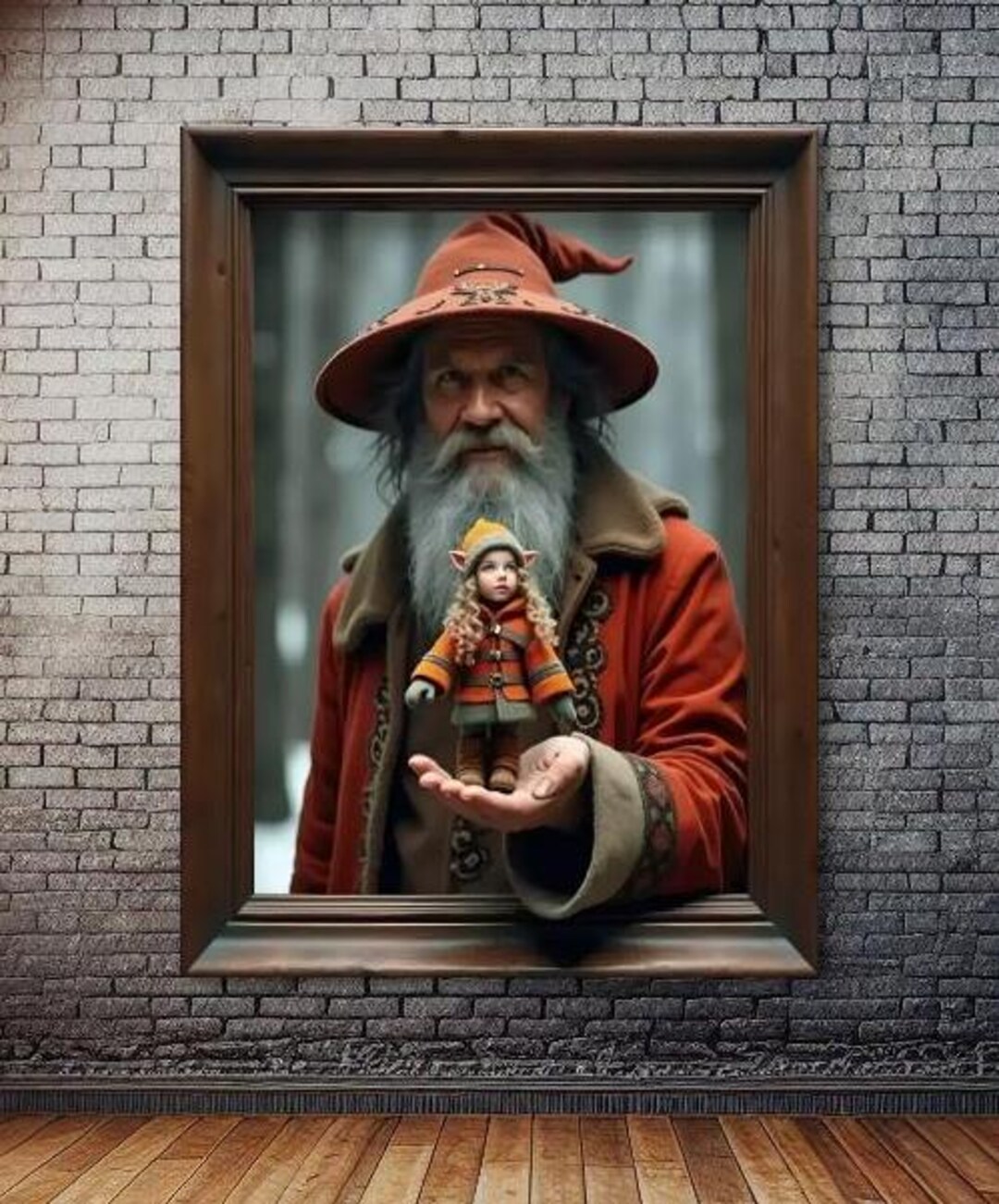 Elf Santa Shaman Wall Art Fun 3D Unique Optical Illusion Wood Elf ...