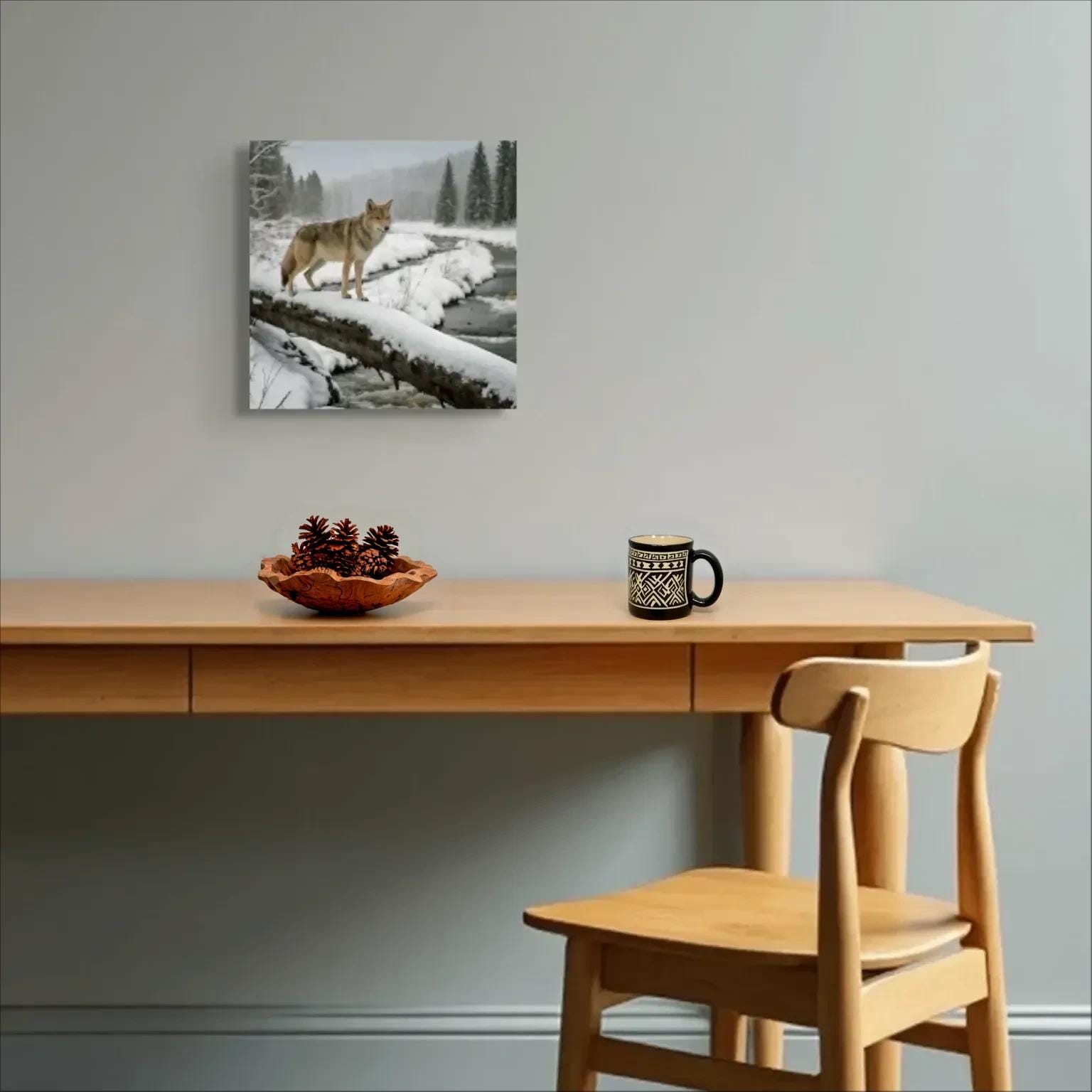 Timber Wolf Wall Art Beautiful Photo Realistic Timber Wolf Winter ...