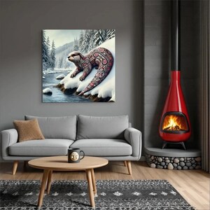 Haida First Nation Otter Wall Art Abstract Coast Salish Pacific ...