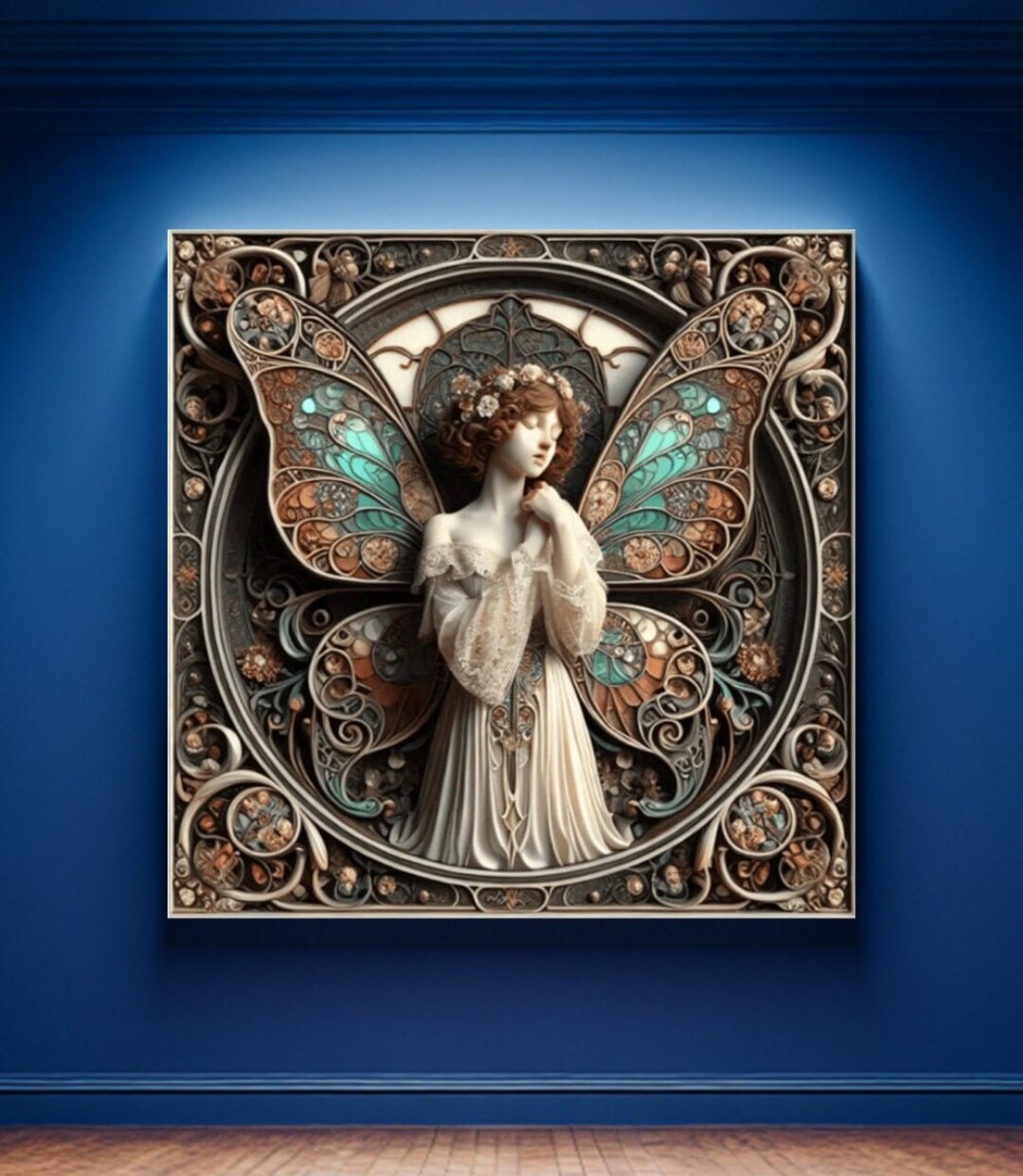 Art Nouveau Fairy Wall Art Appears 3D Art Nouveau Lover Gift Fairy ...
