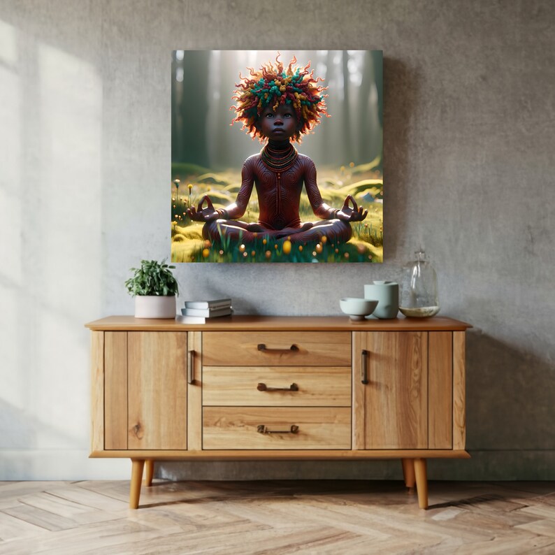 Mother Nature Son Gaia Wall Art African American Canvas Wall Art Mother ...