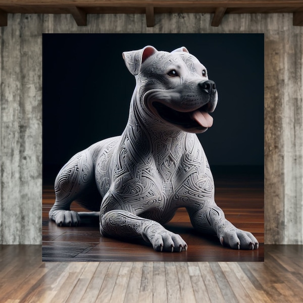 Staffy Abstract Art - Etsy