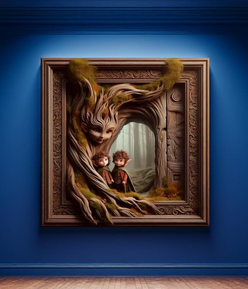 Wood Elves Wall Art 3D Unique Optical Illusion Cute Elves Unique ...