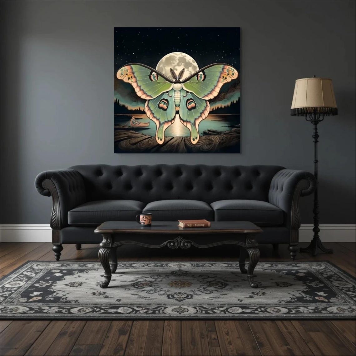 First Nations Luna Moth Pacific Northwest Watercolor Render PNW Moon ...