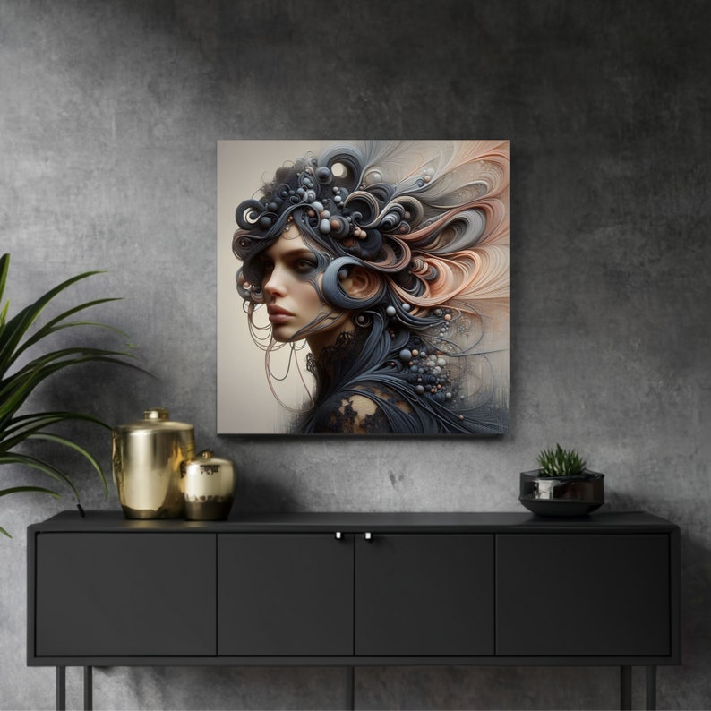 Goth Wall Art Black Lace Dark Academia Goth Fine Art Gift Canvas Print ...