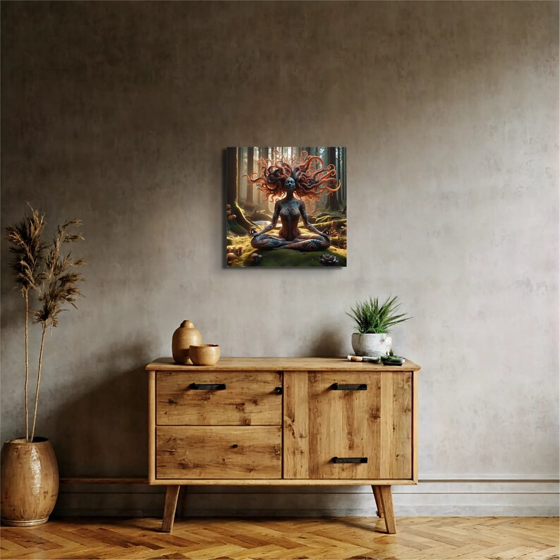 Gaia Mother Nature Wall Art Muted Colors Abstract Gaia Yoga Studio ...