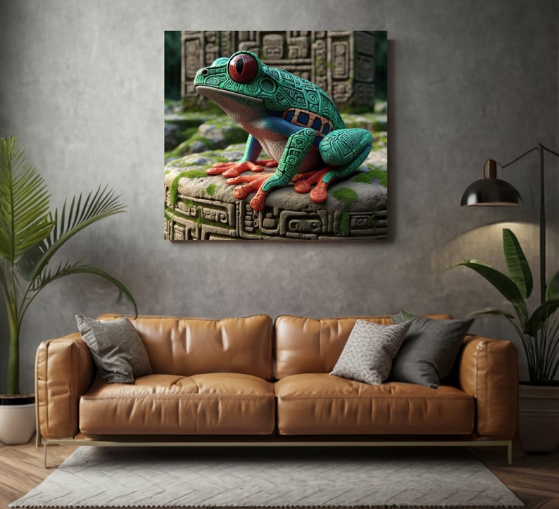 Tree Frog Wall Art Cottagecore Rain Forest Tree Frog Abstract Art Tree ...