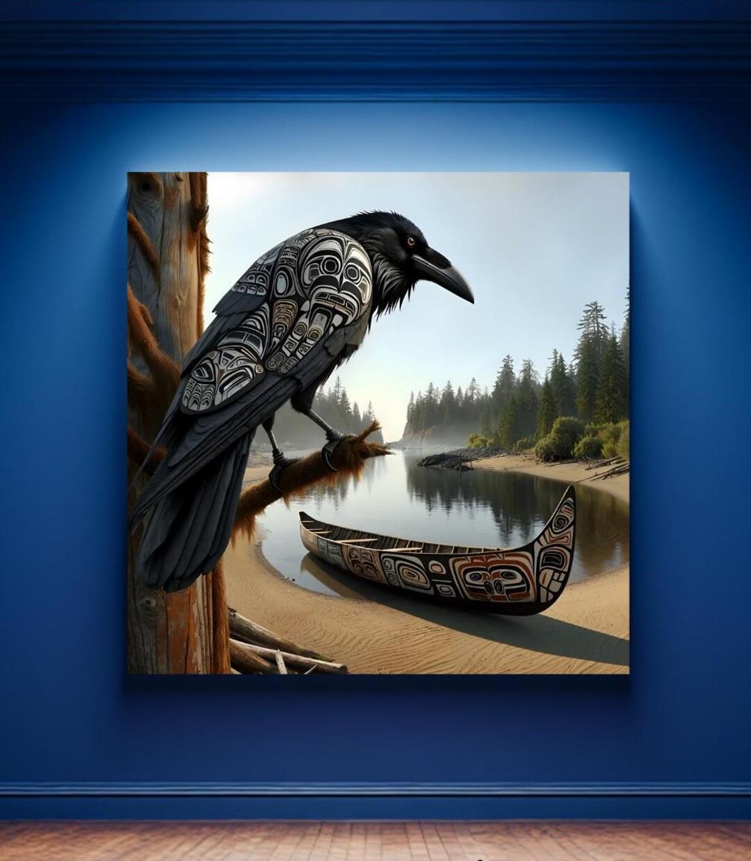 Haida First Nations Black Raven Wall Art Raven Coast Salish Pacific ...
