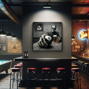 Frankenstein Beer 8 Ball Wall Art Moody Monsters Dark Academia ...