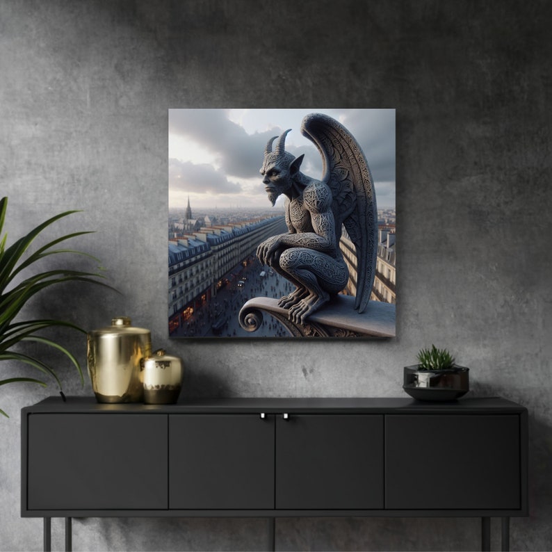 Gargoyle Goth Wall Art Dark Academia Gothic Victorian Decor Canvas ...