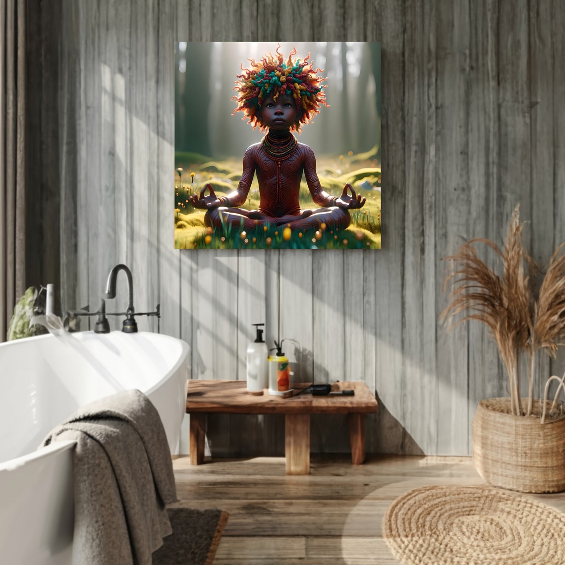 Mother Nature Son Gaia Wall Art African American Canvas Wall Art Mother ...