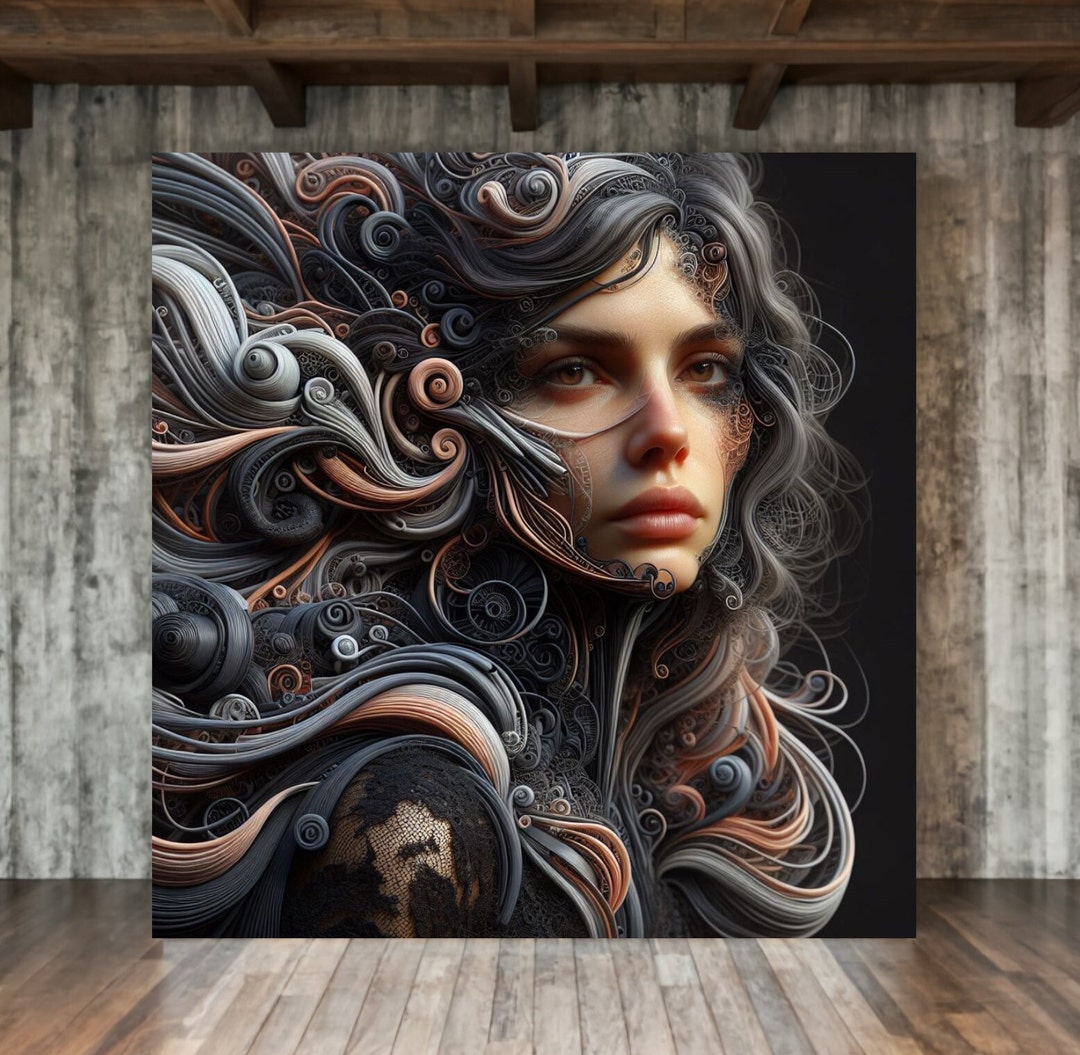 Goth Wall Art Black Lace Dark Academia Goth Fine Art Gift Canvas Print ...