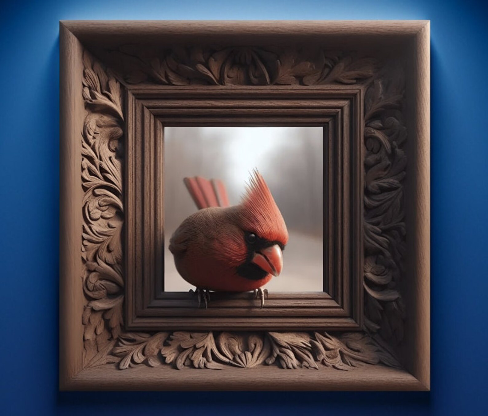 Cardinal Wall Art 3D Fun Unique Optical Illusion Birder Birdwatcher ...