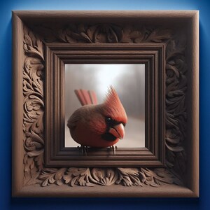 Cardinal Wall Art 3D Fun Unique Optical Illusion Birder Birdwatcher ...
