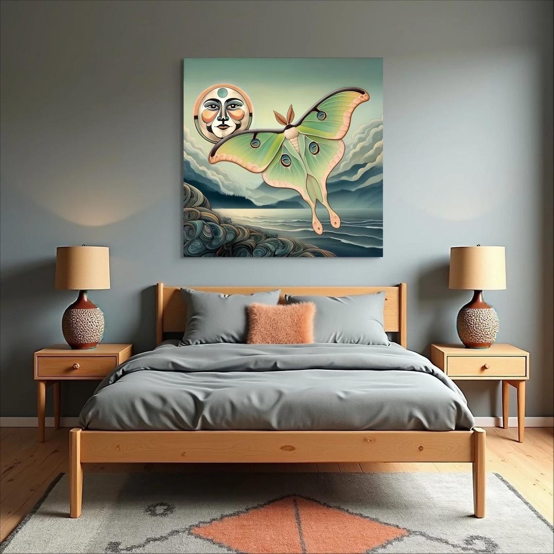 First Nations Luna Moth Pacific Northwest Watercolor Render PNW Moon ...