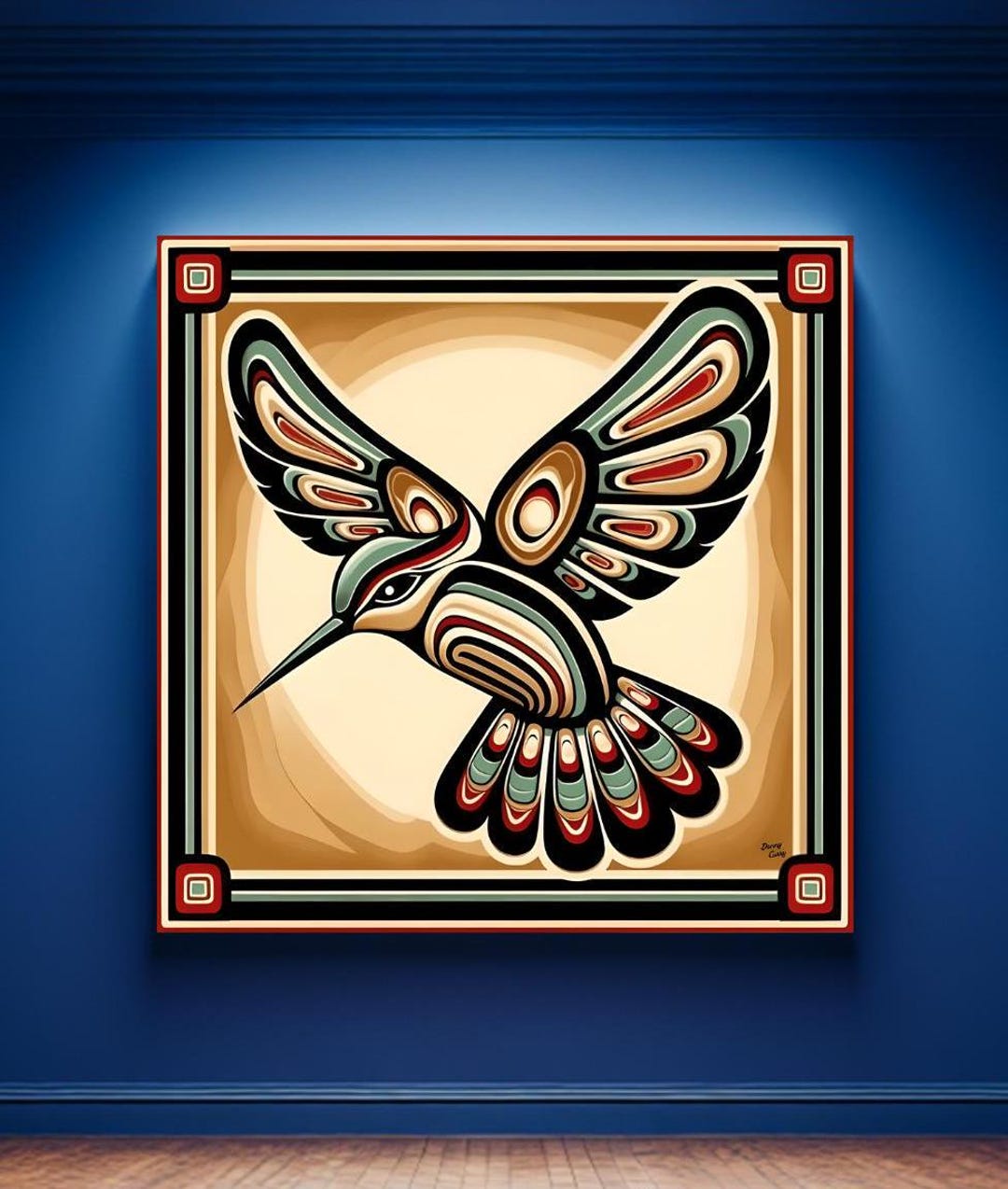 Haida First Nation Hummingbird Wall Art Abstract Pacific Northwest Mid ...