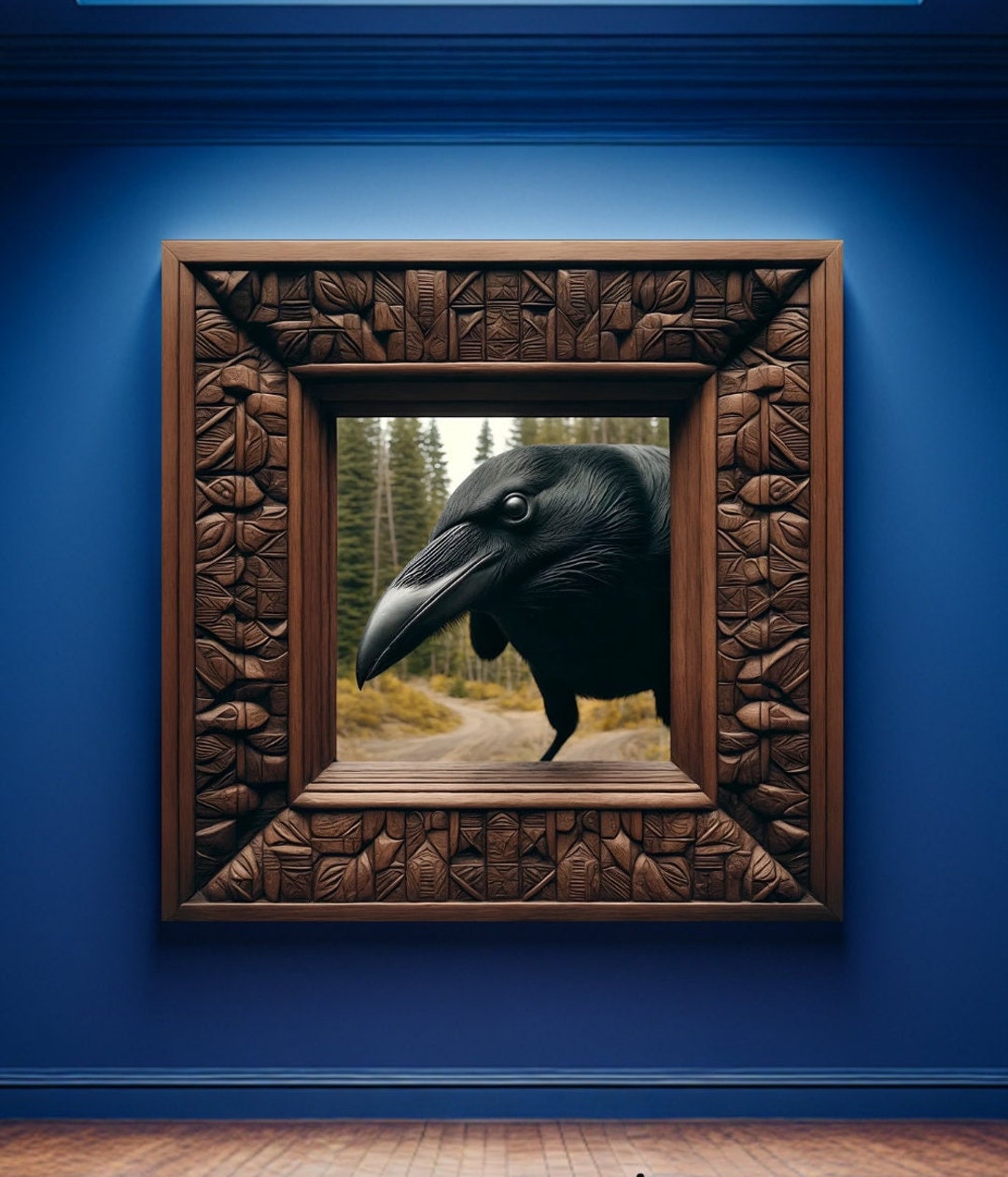 Raven Wall Art 3D Fun Unique Optical Illusion Birdwatcher PNW Raven ...