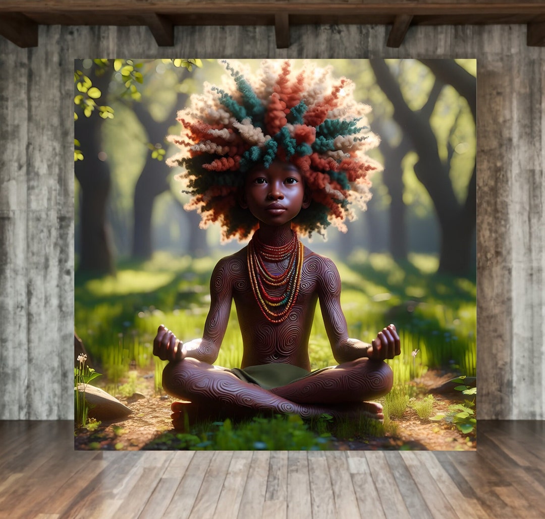 Mother Nature Son Gaia Wall Art African American Canvas Wall Art Mother ...