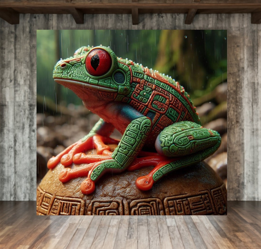 Tree Frog Wall Art Cottagecore Rain Forest Tree Frog Abstract Art Tree ...