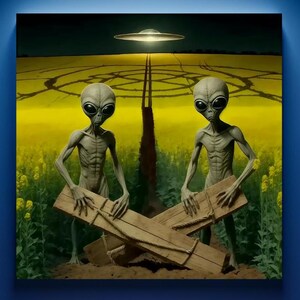 Aliens Make Crop Circles 'the Proof' Wall Art Fun Crop Circle Hoaxers ...