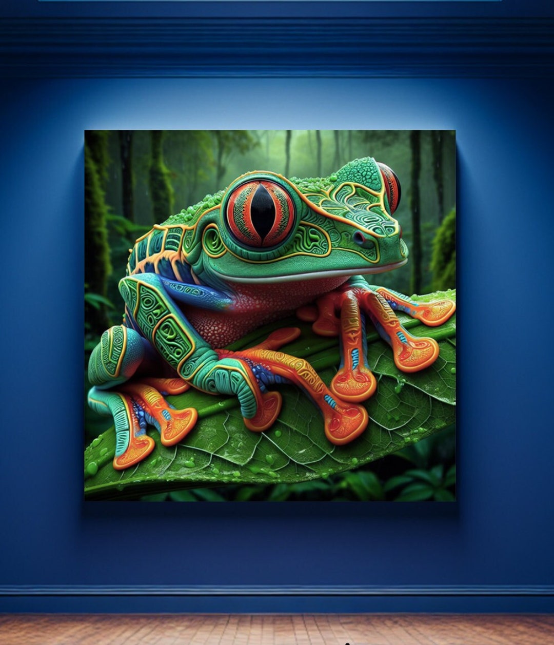 Rain Forest Tree Frog Art Tree Frog Lover Gift Abstract Polymer Clay ...