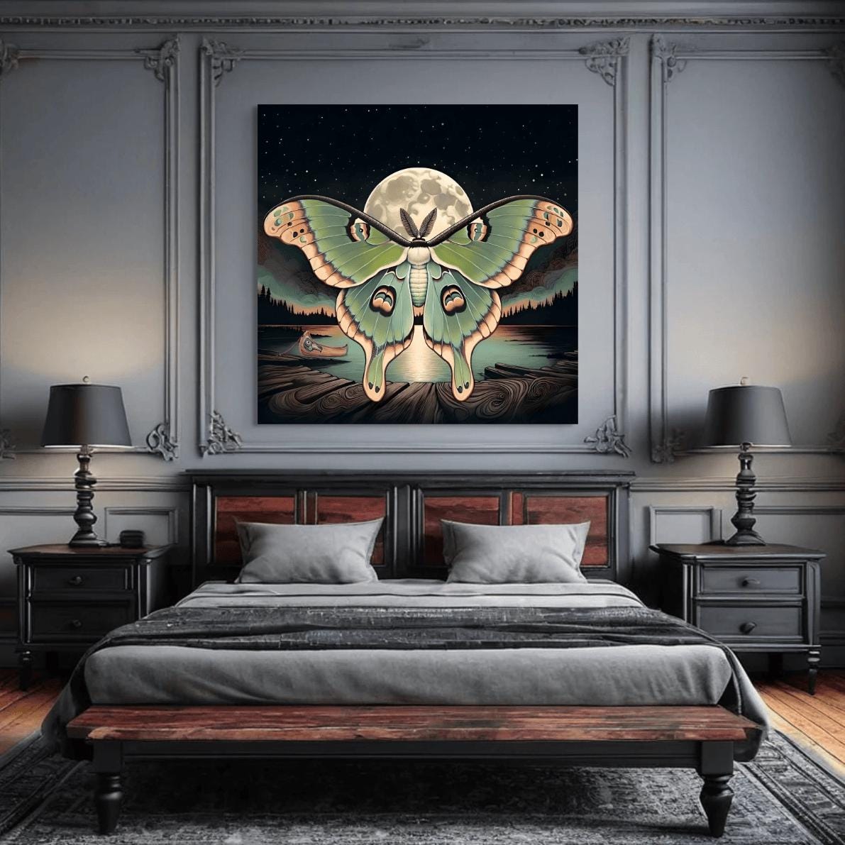 Luna Moth Pacific Northwest Watercolor Render PNW Moon Moth Haida Gwaii ...