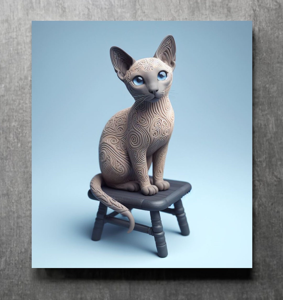 Siamese Cat Wall Art Siamese Cat Lover Gift Canvas Cat Print Animal Art ...