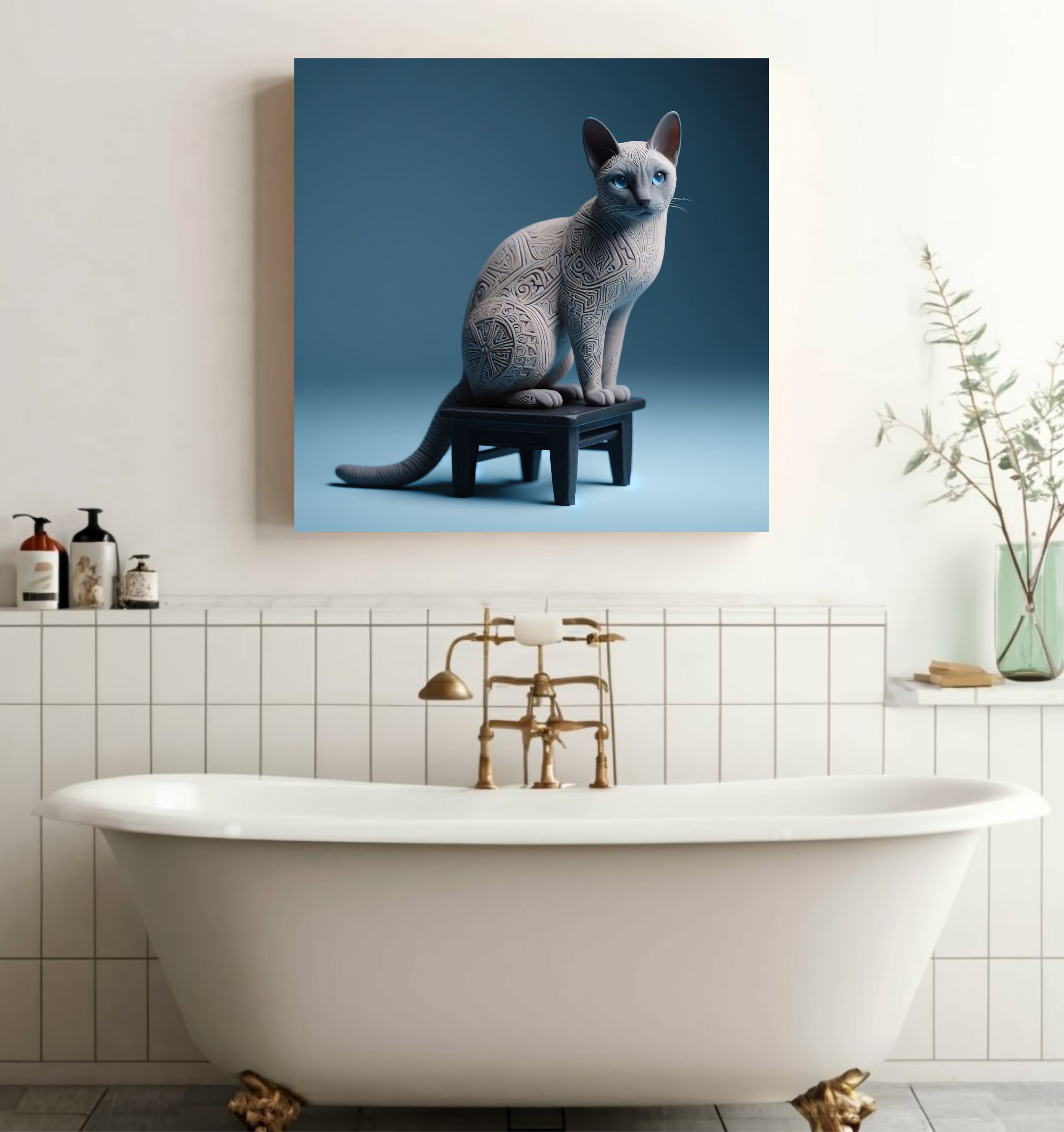Siamese Cat Wall Art Siamese Cat Lover Gift Canvas Cat Print Animal Art ...