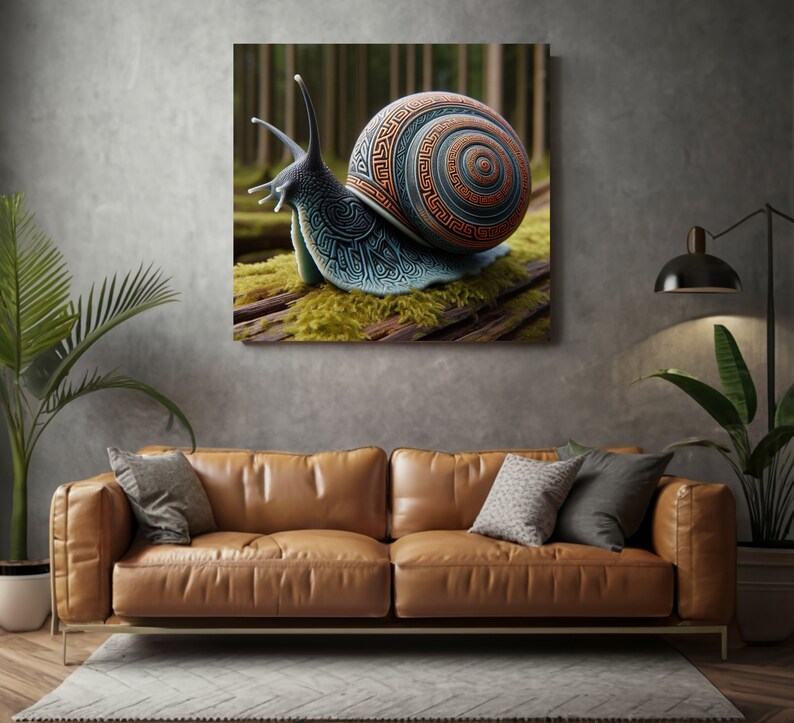 Snail Wall Art Cottagecore Muted Colors Land Snail Abstract Snail Art ...