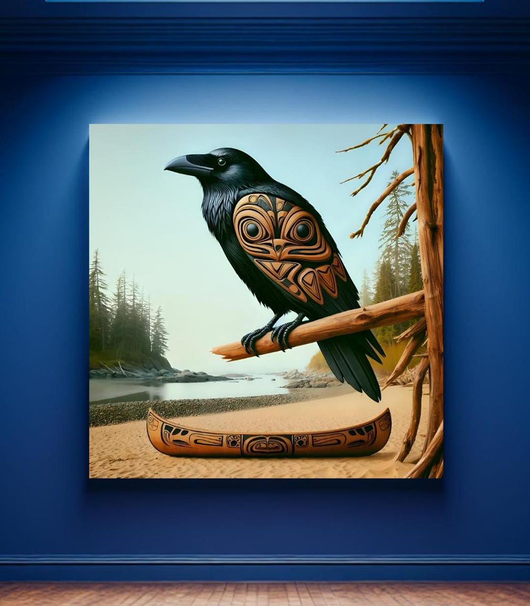 Haida First Nations Black Raven Wall Art Raven Coast Salish Pacific ...