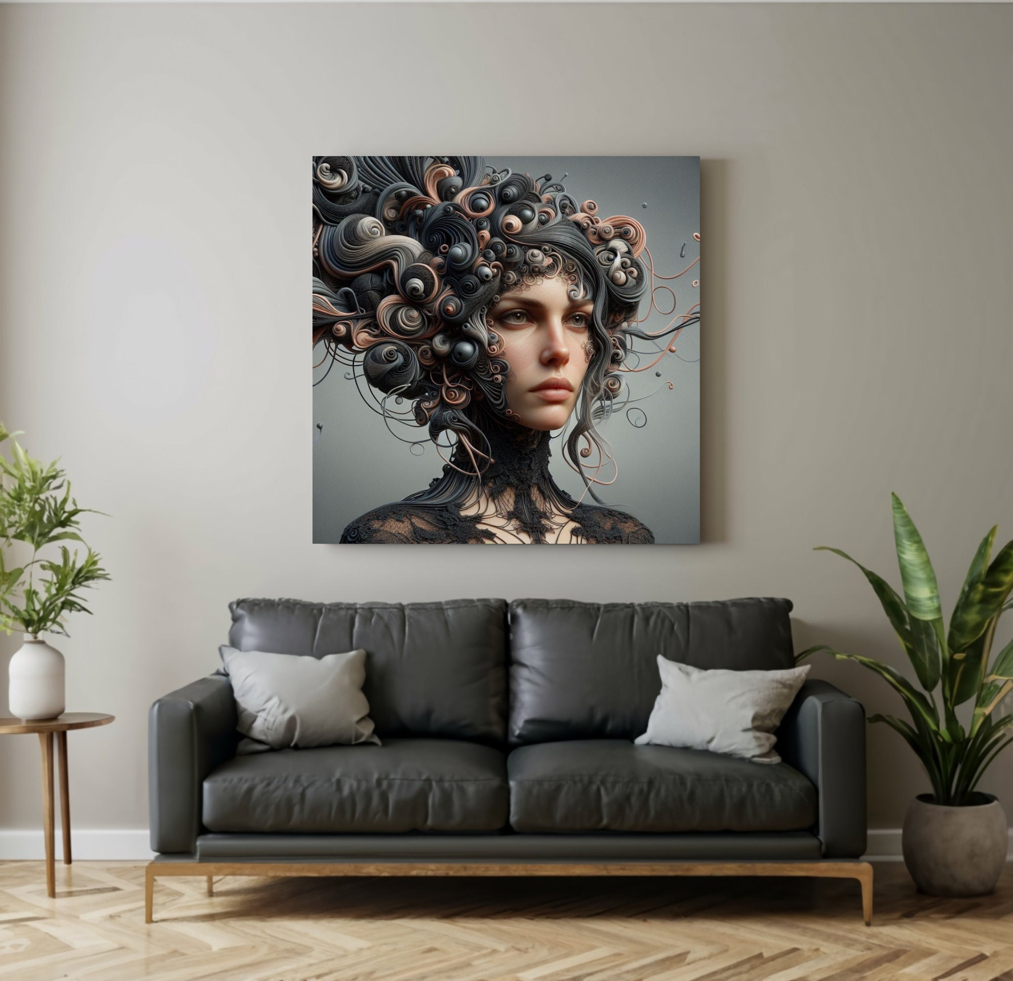 Goth Wall Art Black Lace Dark Academia Goth Fine Art Gift Canvas Print ...
