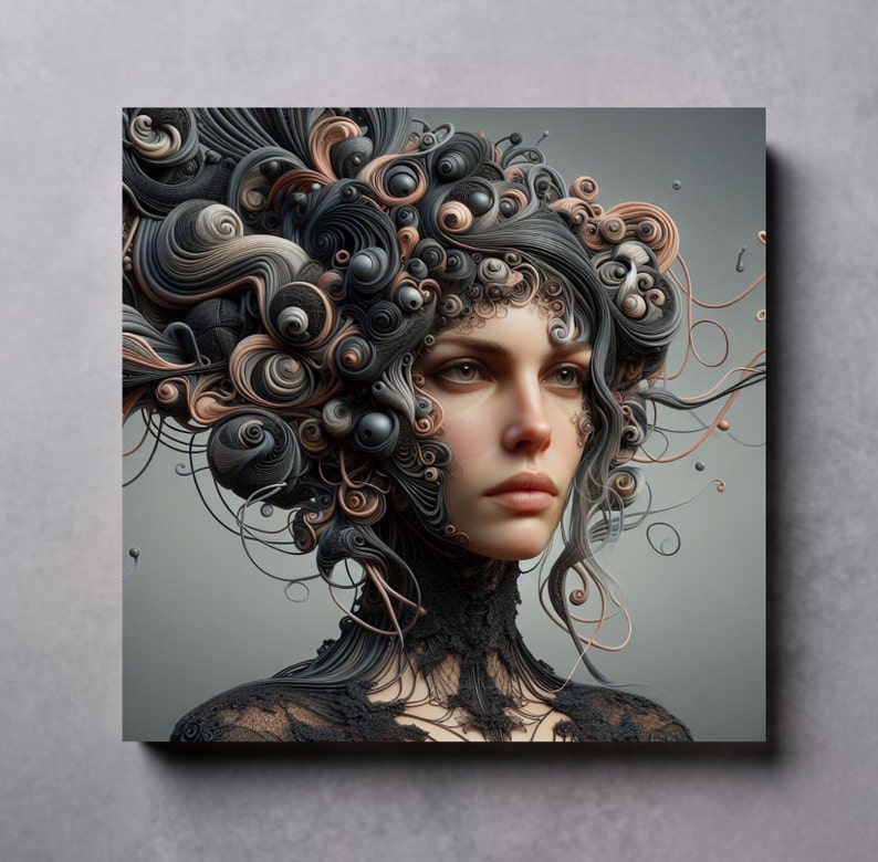 Goth Wall Art Black Lace Dark Academia Goth Fine Art Gift Canvas Print ...