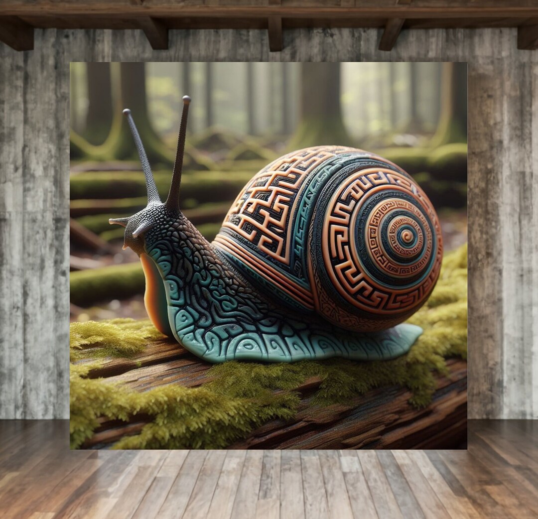 Snail Wall Art Cottagecore Muted Colors Land Snail Abstract Snail Art ...