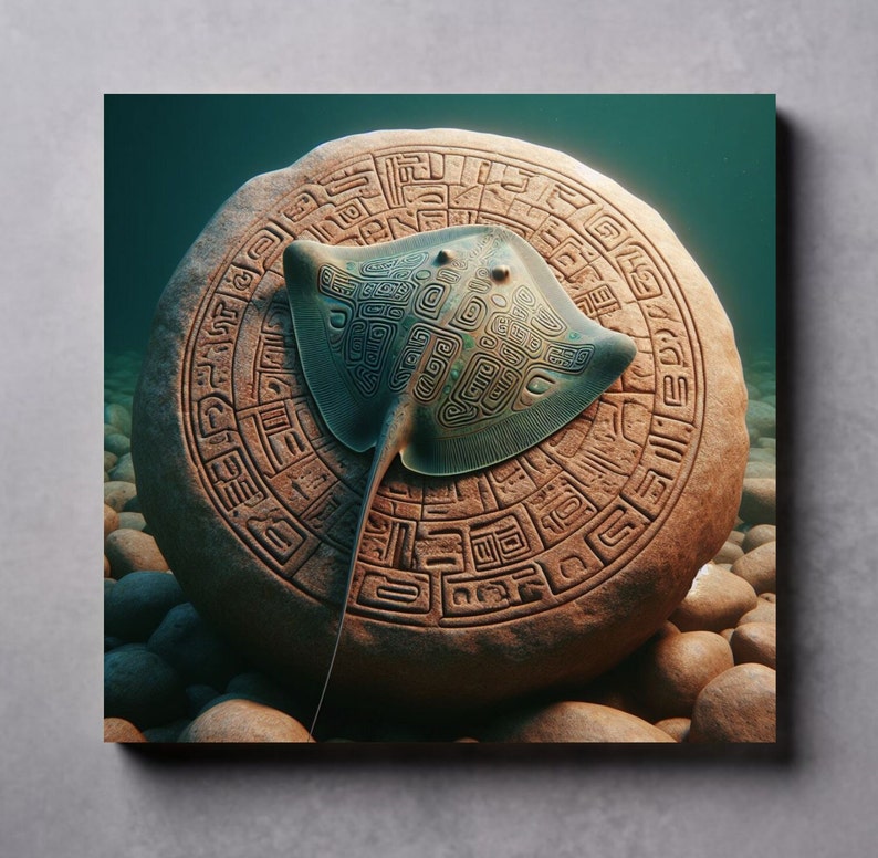 Stingray Wall Art Cottagecore Muted Colors Abstract Southern Stingray ...