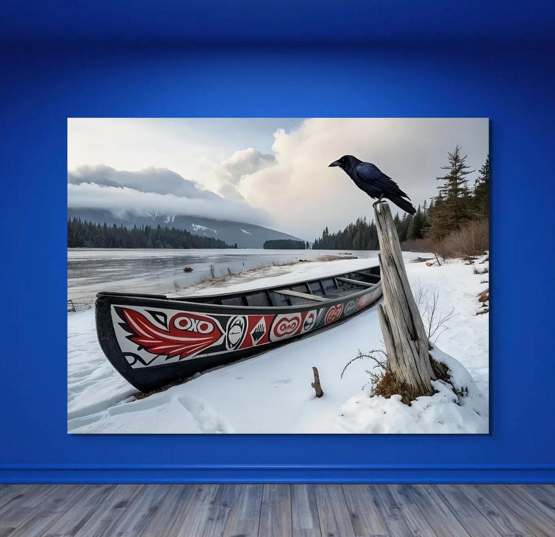 Haida First Nations Raven Wall Art Unique Abstract Raven Pacific ...