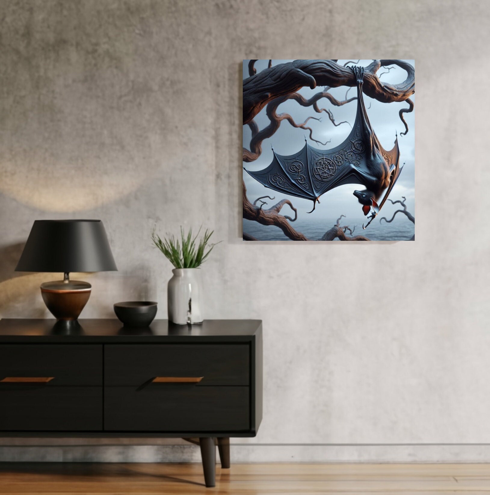 Bat Wall Art Dark Academia Goth Art Gift Bat Lover Gift Wall Decor ...