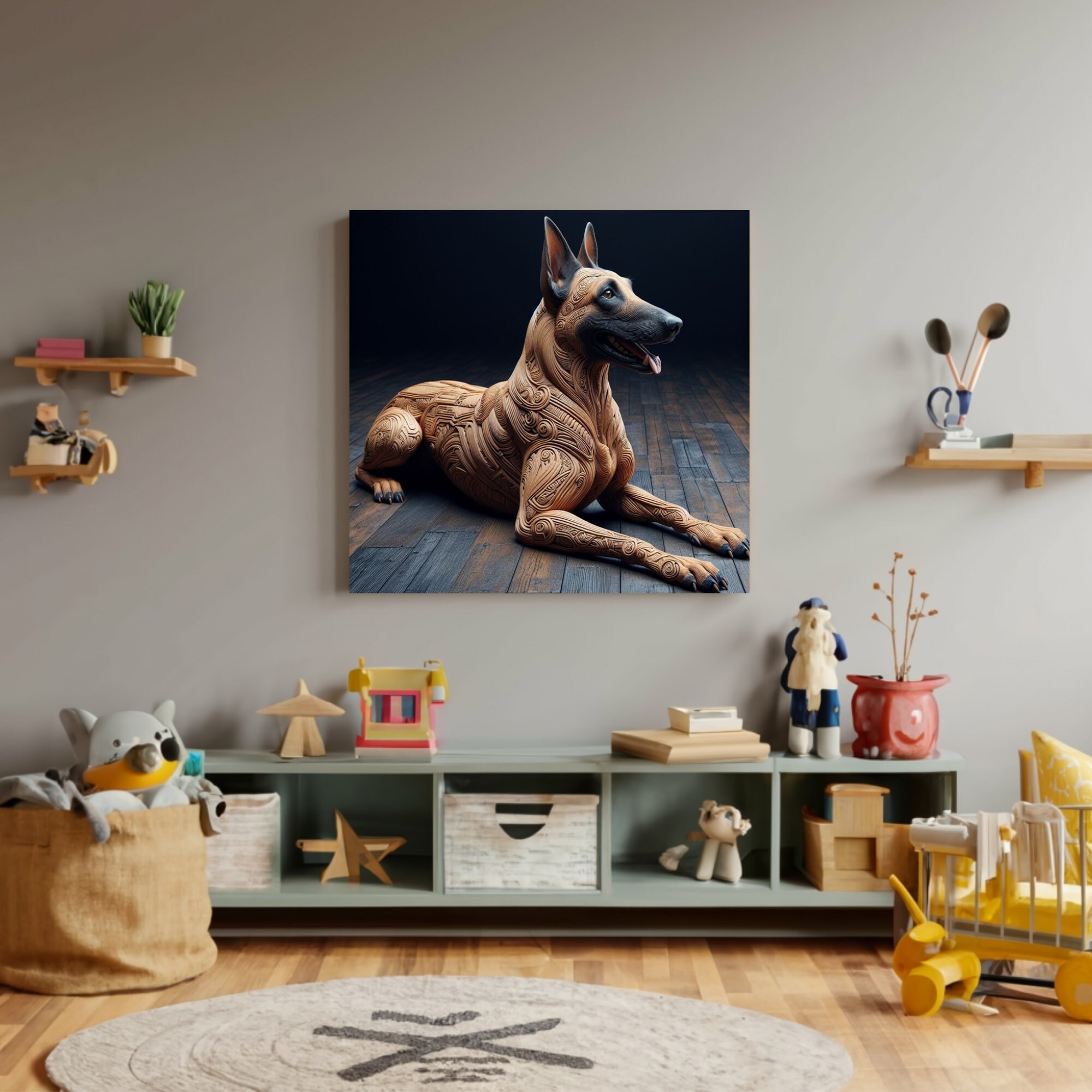 Belgian Malinois Cottagecore Wall Art Canvas Belgian Lover - Etsy